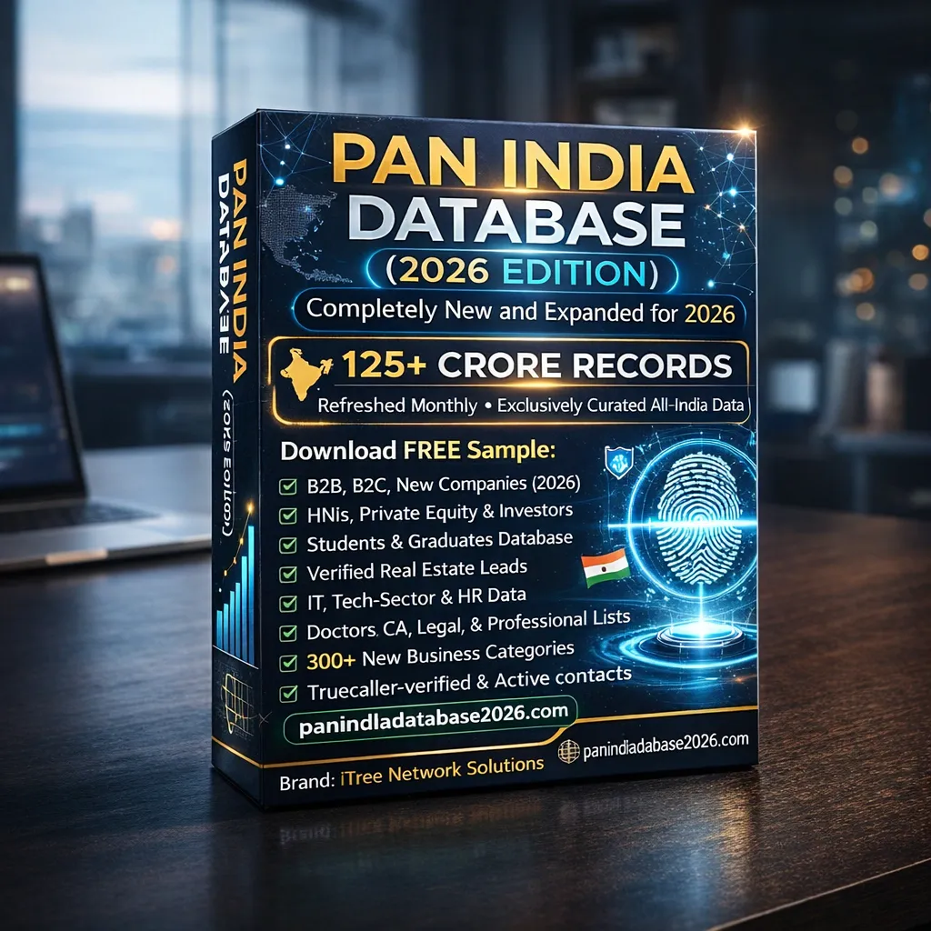 Pan India Database 2026 (Updated) | Verified B2B & Consumer Leads – ₹499